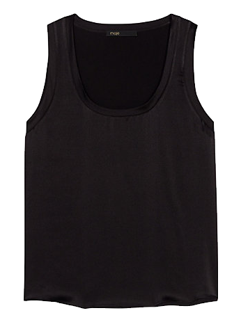 MAJE MAJE Round-Neck Stretch-Silk Top